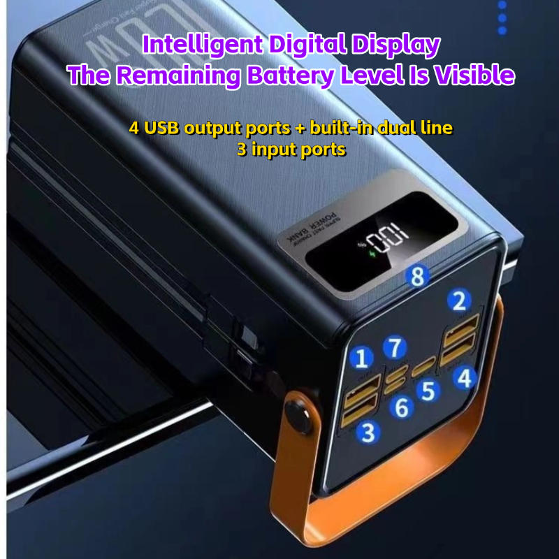 【24H Shipping】120W Powerbank 160000mAh Power Bank Built-in 2 Cables ...