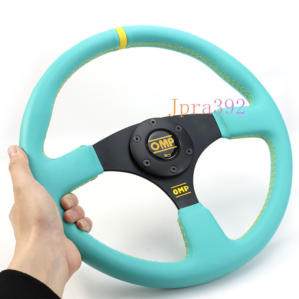 OMP Leather Racing Flat Tiffany Blue Steering Wheel General Motors Steering Wheel 340mm | Shopee ...