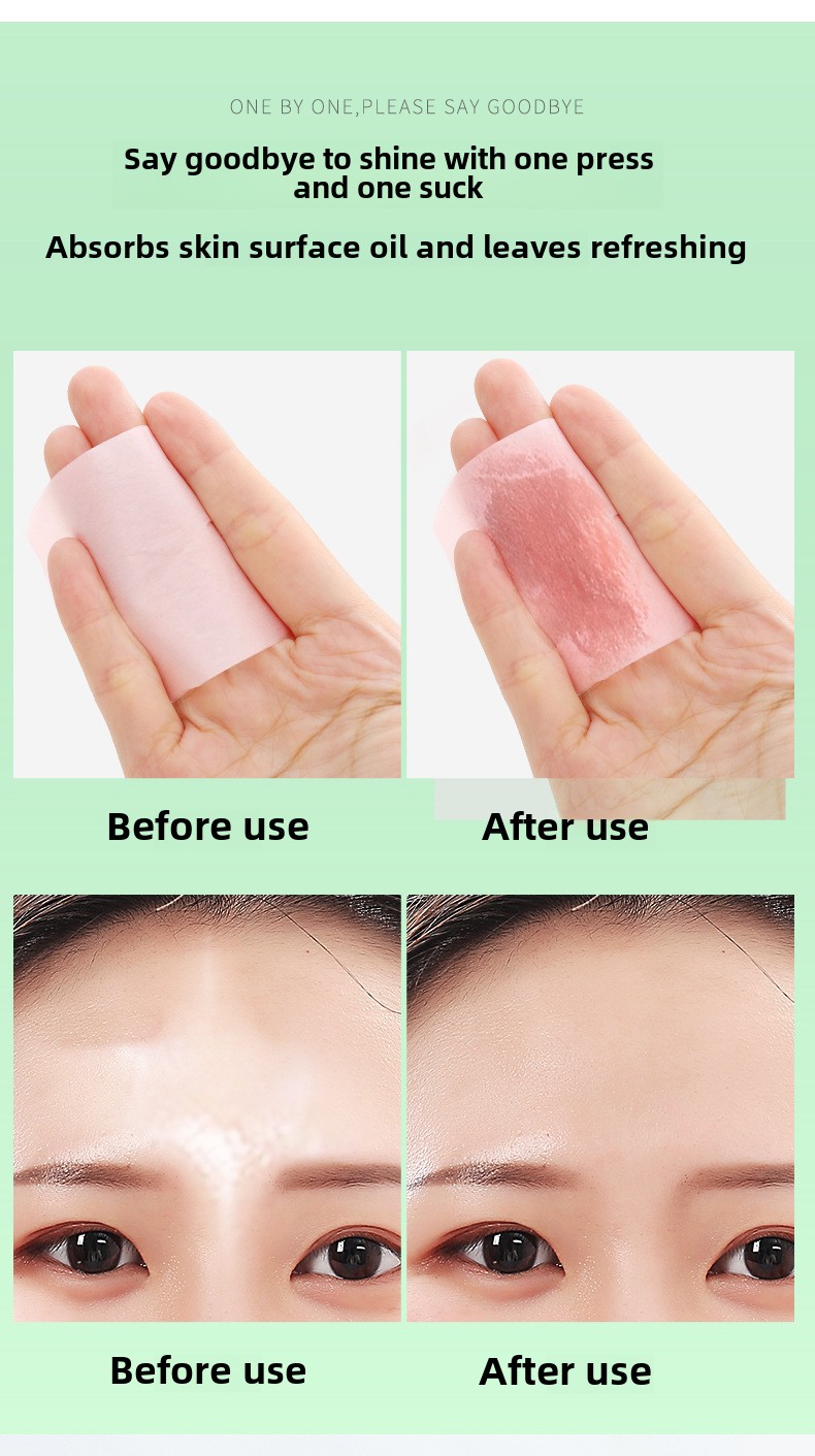 100 Sheets Oil Absorbing Pads For Facial Use | Travel-Friendly Blotting ...