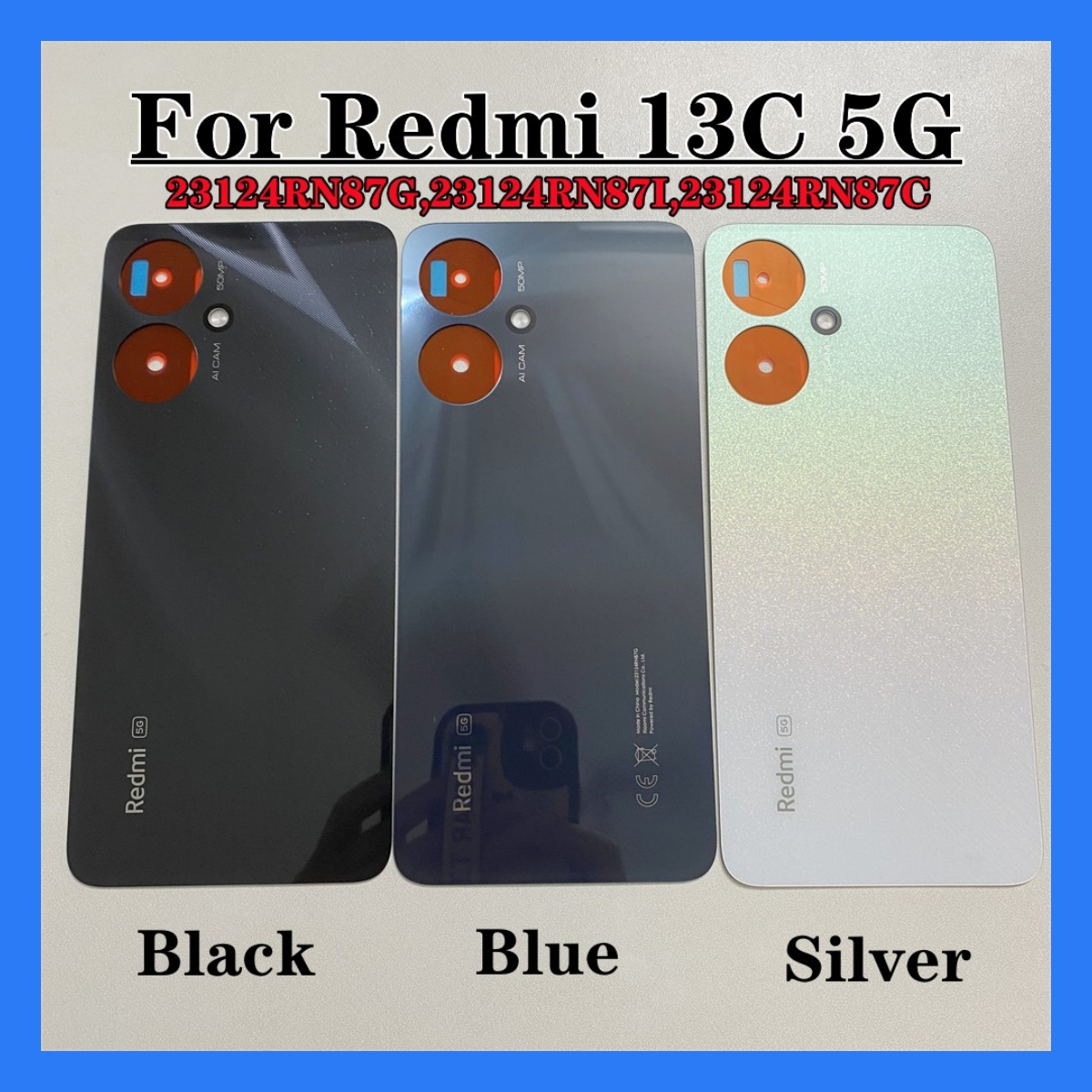 For Xiaomi Redmi 13C 5G Back Battery Cover Rear Door Housing Case Glass ...