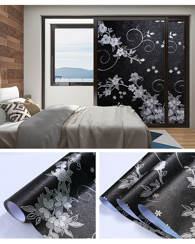 Window Blackout Sticker Waterproof Self Adhesive Glass Wallpaper ...