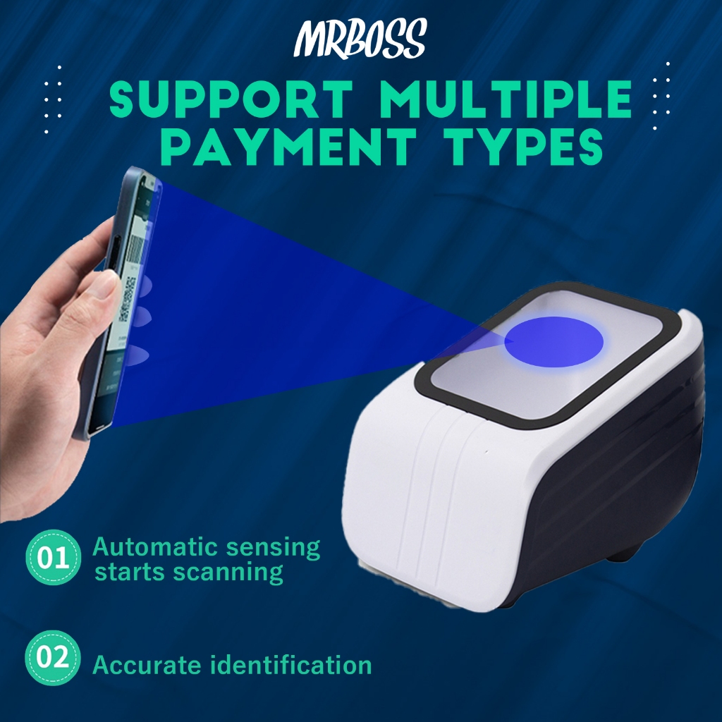 1D 2D QR Barcode Scanner Omnidirectional Versatile Hands-Free Bluetooth ...