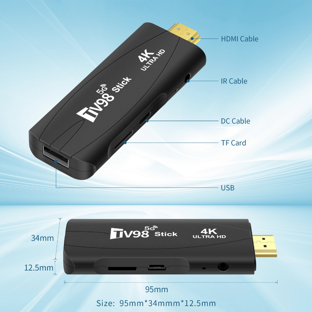 TV98 Smart TV Stick 4K 5G WIFI TV Stick TV BOX 8-128GB Smart TV Stick ...