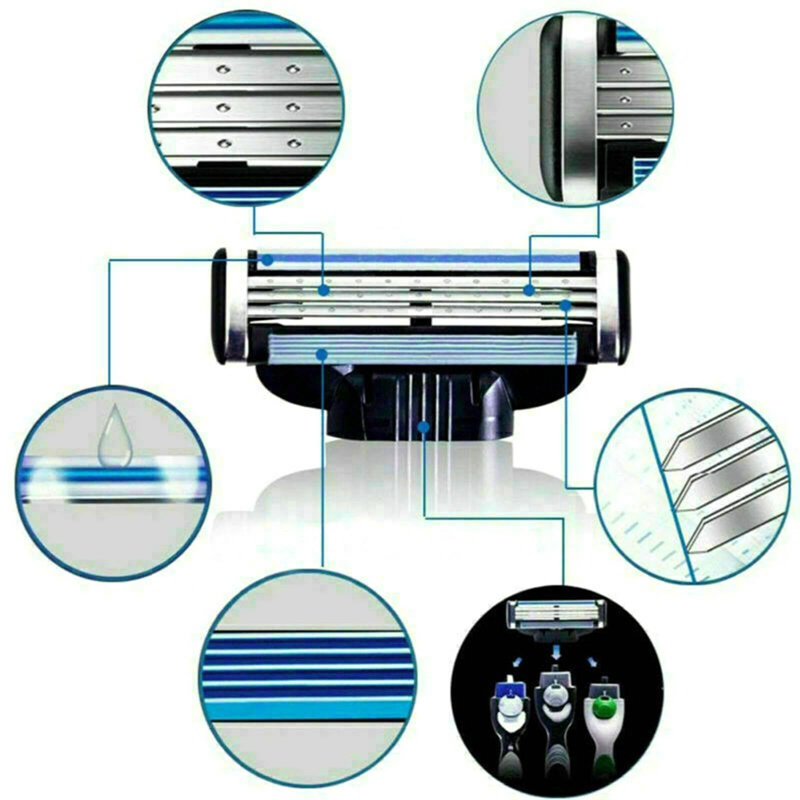 Razor Mach 3 Blades Refills Face Manual Shaver Turbo Razors Blades 4 ...