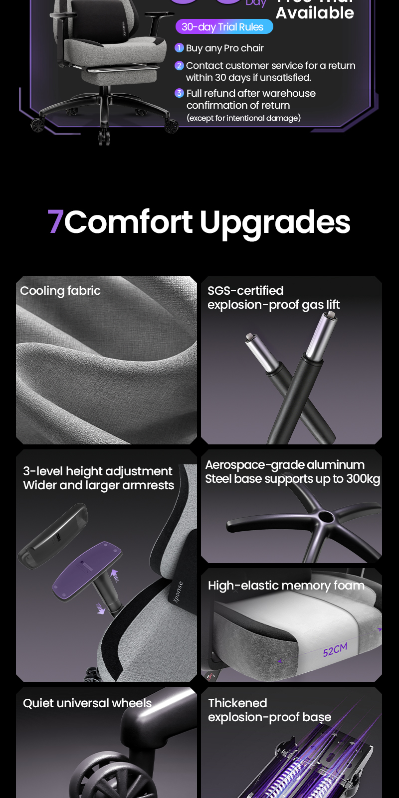 Xpanse Xnova Gaming Chair Steel leg Office Chair Adjustable Ergonomic ...