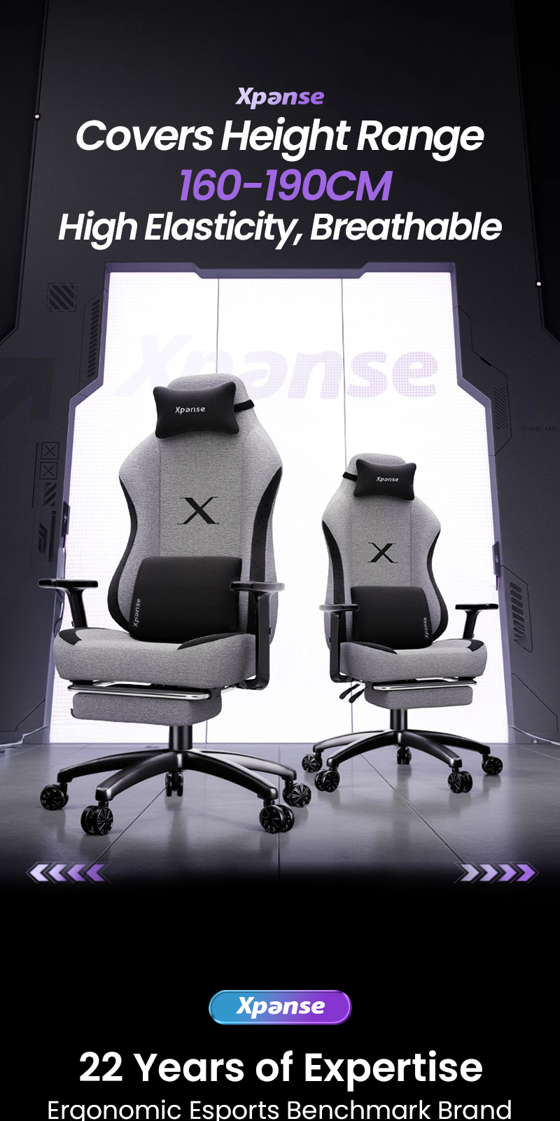 Xpanse Xnova Gaming Chair Steel leg Office Chair Adjustable Ergonomic ...