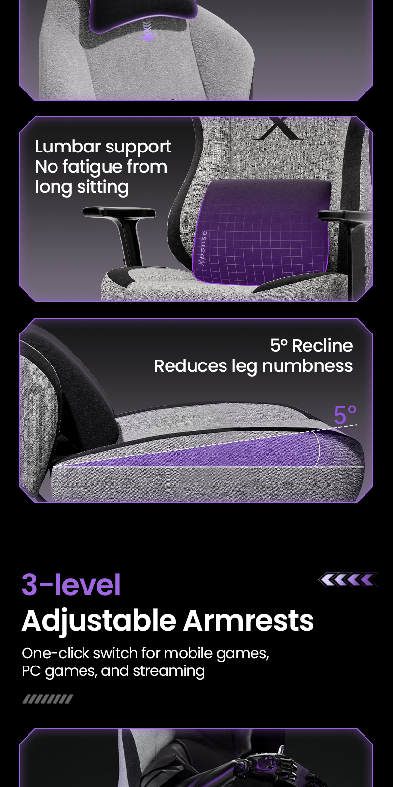 Xpanse Xnova Gaming Chair Steel leg Office Chair Adjustable Ergonomic ...