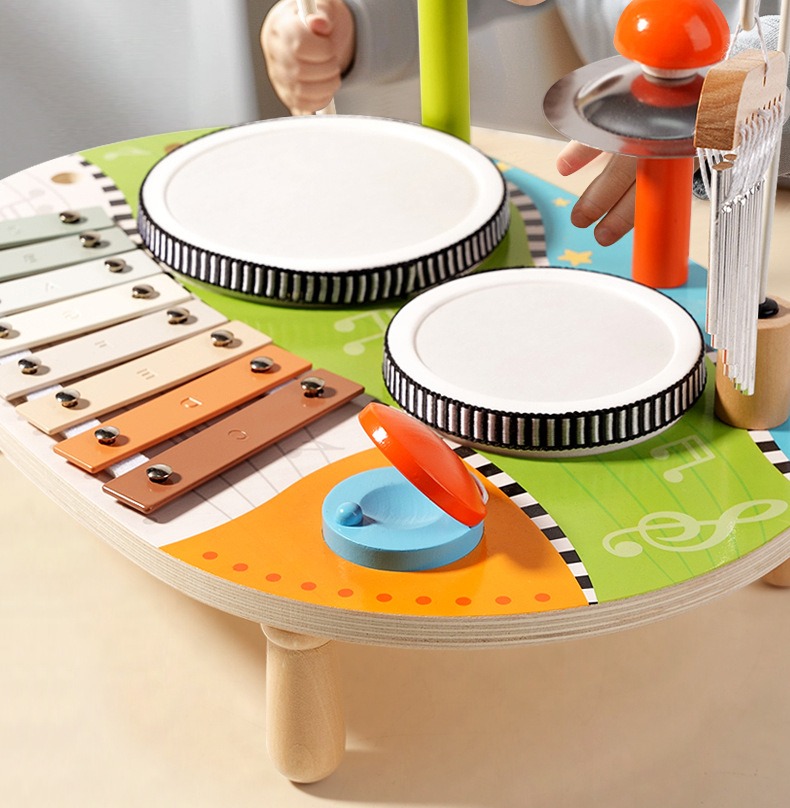 Wooden Baby Drum Kit Drum Set Xylophone Percussion Music Instrument Set ...