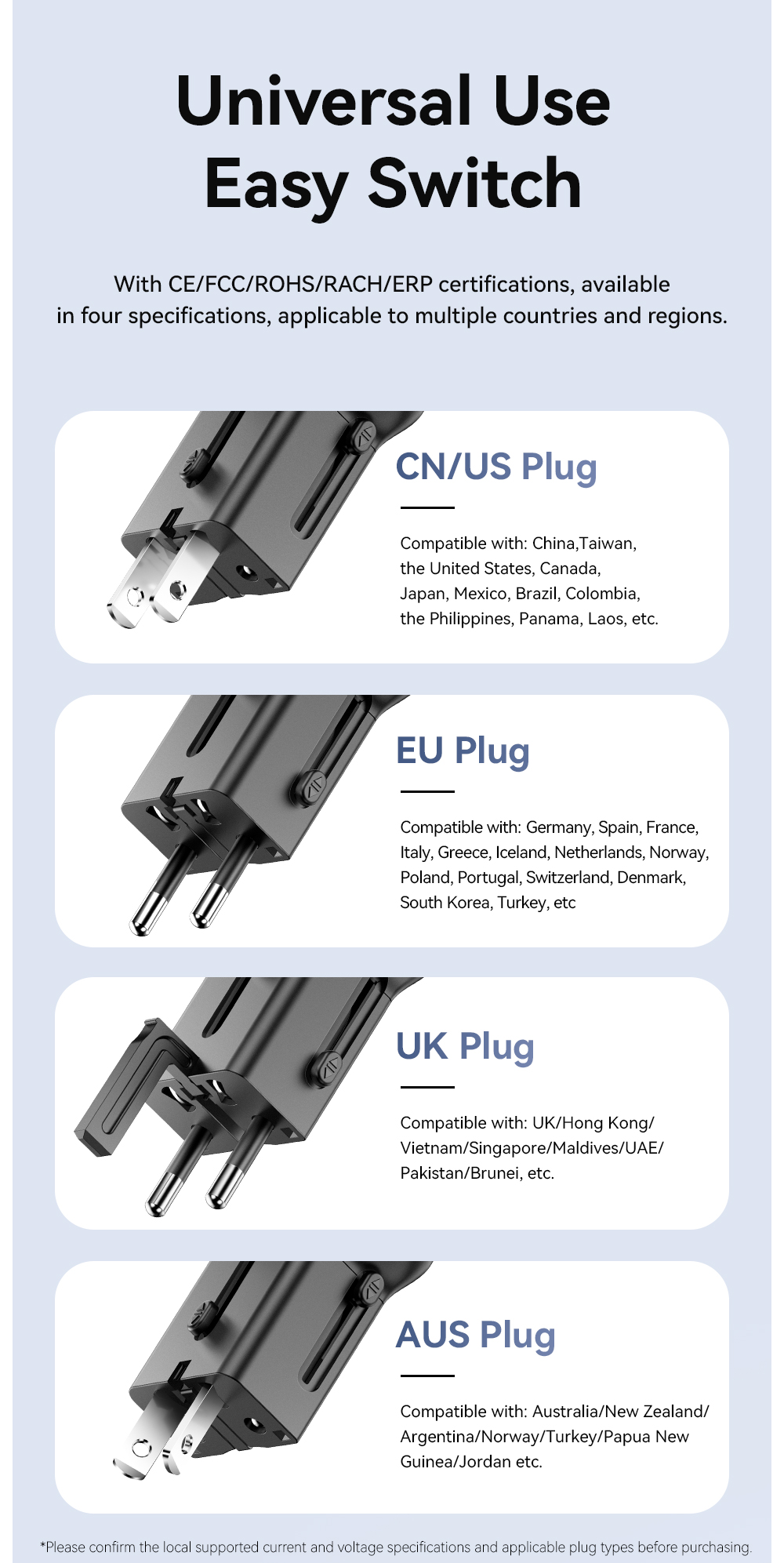Essager GAN Universal Travel Adapter with USB+Type C Charger Plug ...