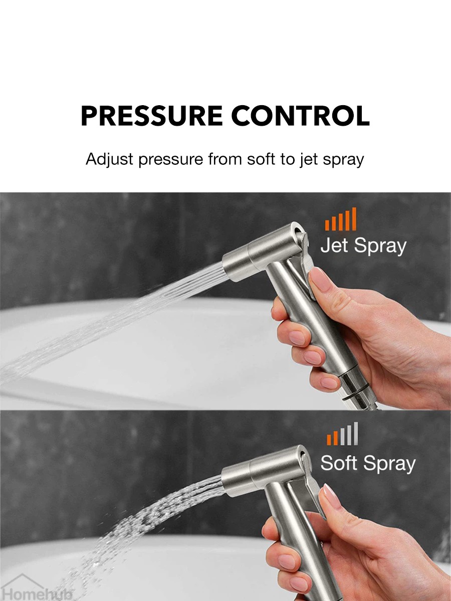 3PCS Handy Bidet Spray Set Stainless Steel 304 Metal Head Bidet Holder ...