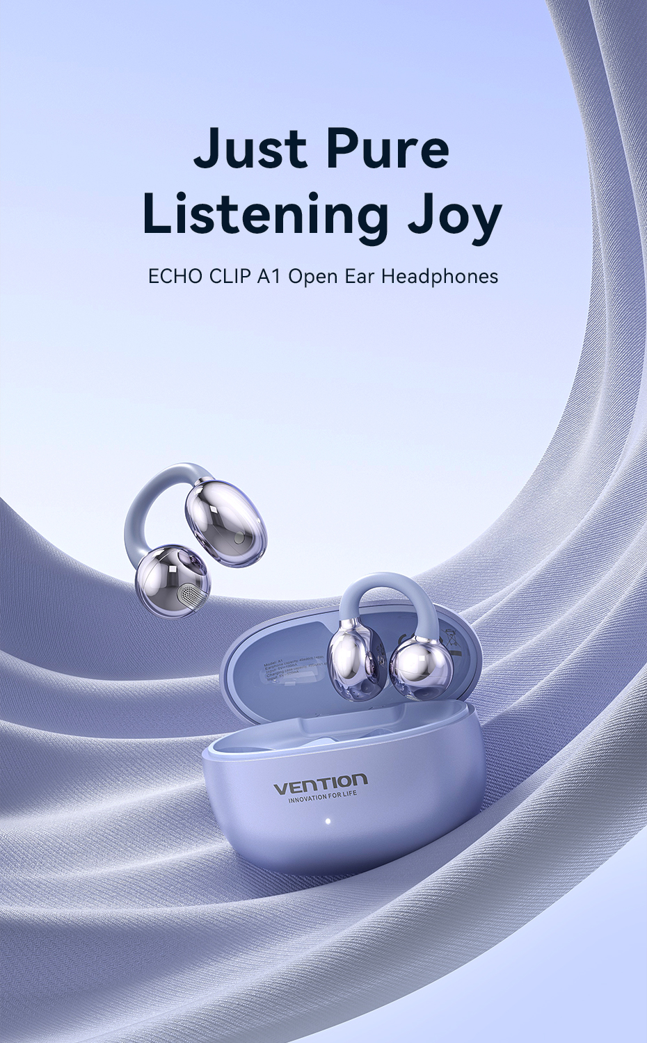 [SG] Vention ECHO CLIP A1 Bluetooth 5.4 Open Ear Headphones Wireless ...