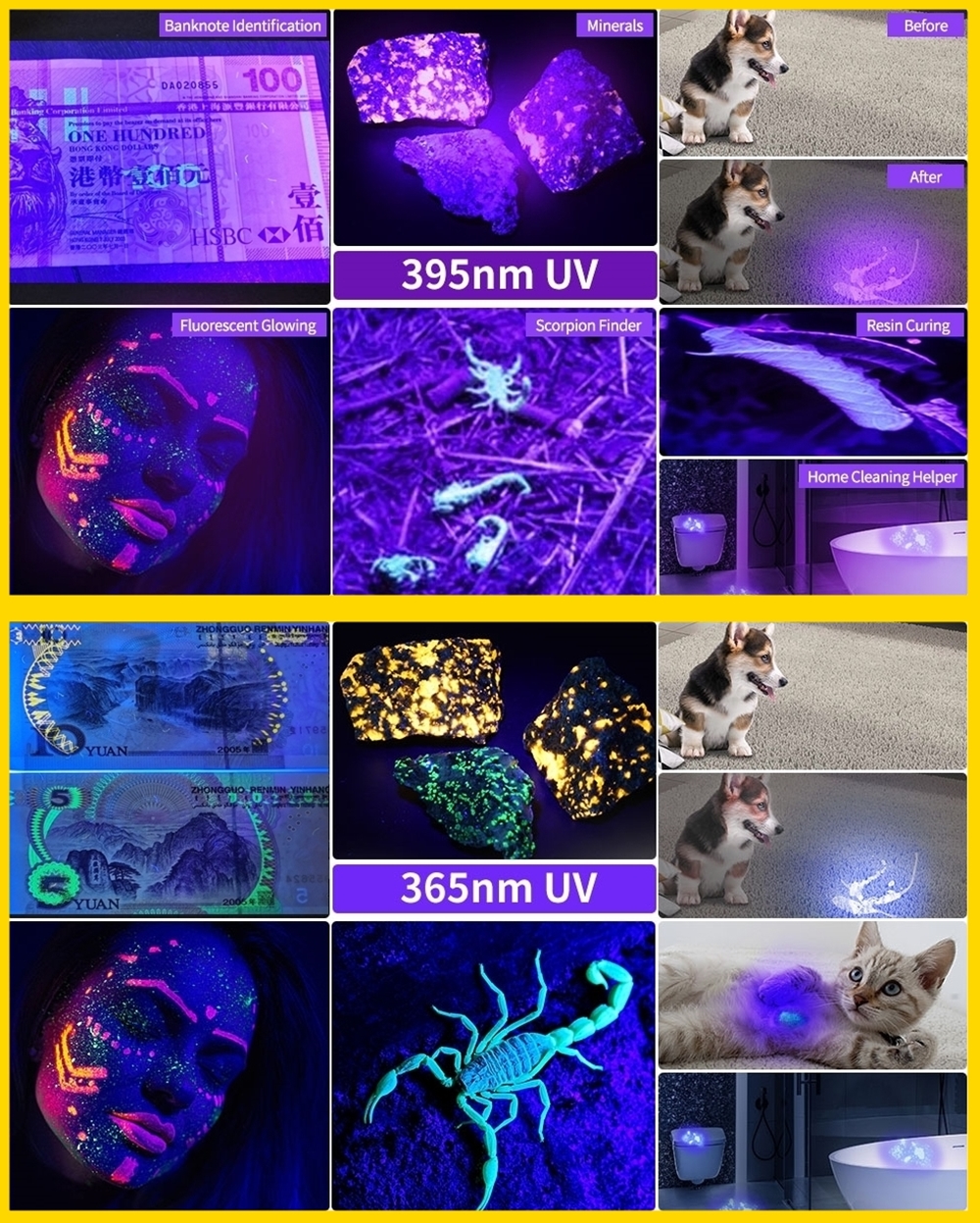 Alonefire SV124 4-In-1 Jade Detector Light UV 365nm Rechargeable ...