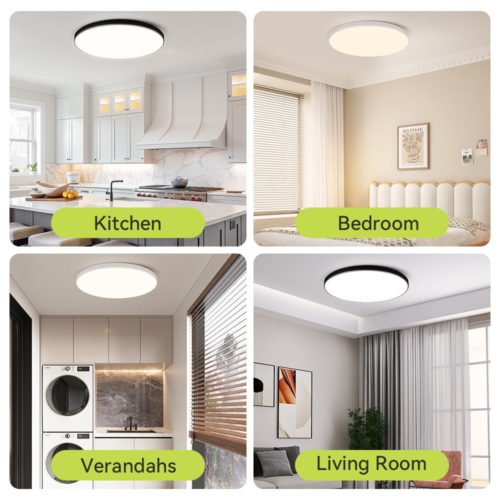 Dimmable Ceiling Light with Remote Control Led Ceiling Lamp Modern Tri ...