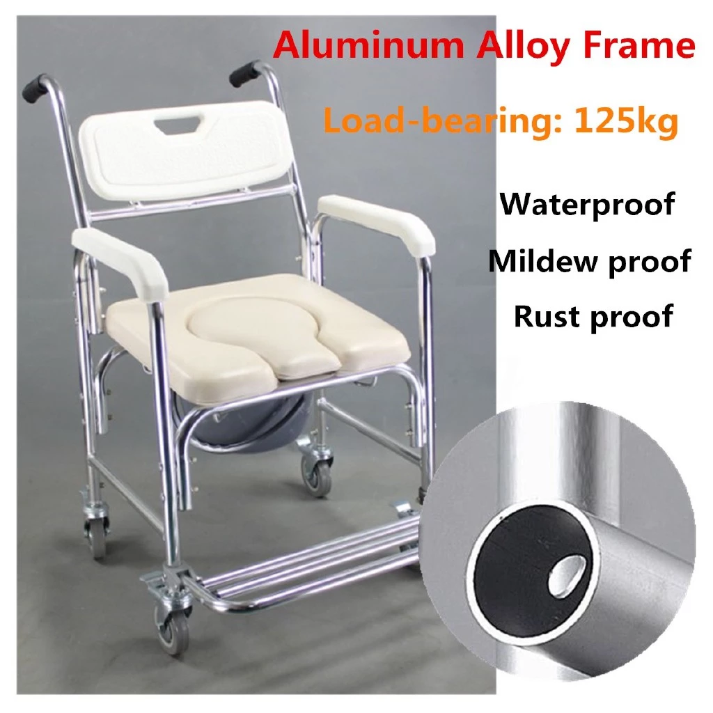 Premium Aluminum Alloy Commode Chair Toilet Chair Shower Chair With ...