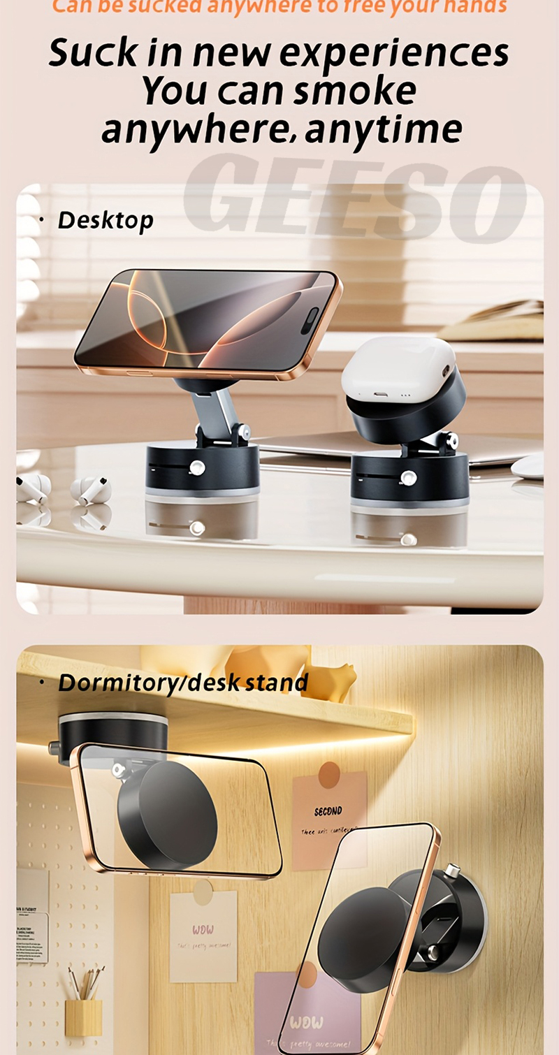 GEESO A2 Vacuum Magnetic Suction Cup Folding Swivel Stand Double-sided ...