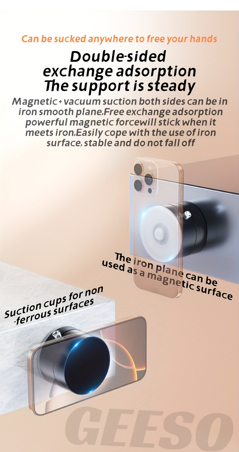 GEESO A2 Vacuum Magnetic Suction Cup Folding Swivel Stand Double-sided ...