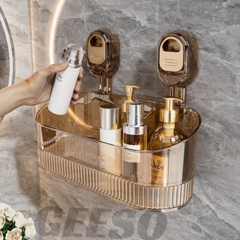 GEESO Bathroom Suction Cup Type Suction Cup Rack Perforated Wall ...