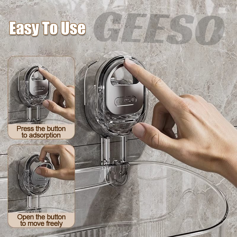 GEESO Bathroom Suction Cup Type Suction Cup Rack Perforated Wall ...