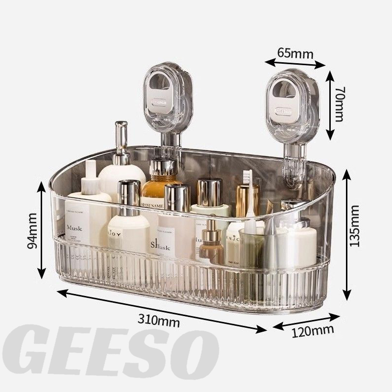 GEESO Bathroom Suction Cup Type Suction Cup Rack Perforated Wall ...