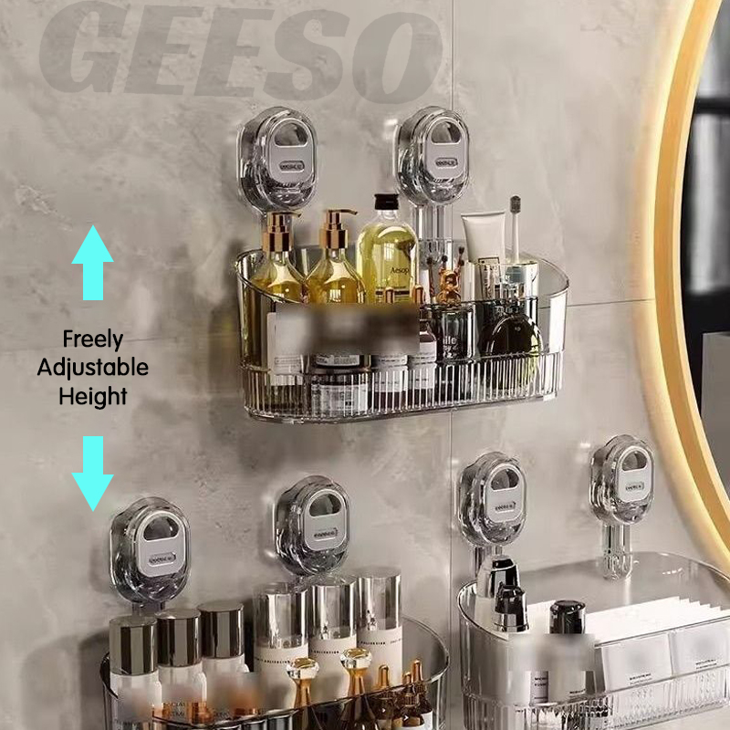 GEESO Bathroom Suction Cup Type Suction Cup Rack Perforated Wall ...