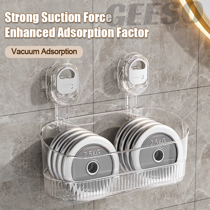 GEESO Bathroom Suction Cup Type Suction Cup Rack Perforated Wall ...