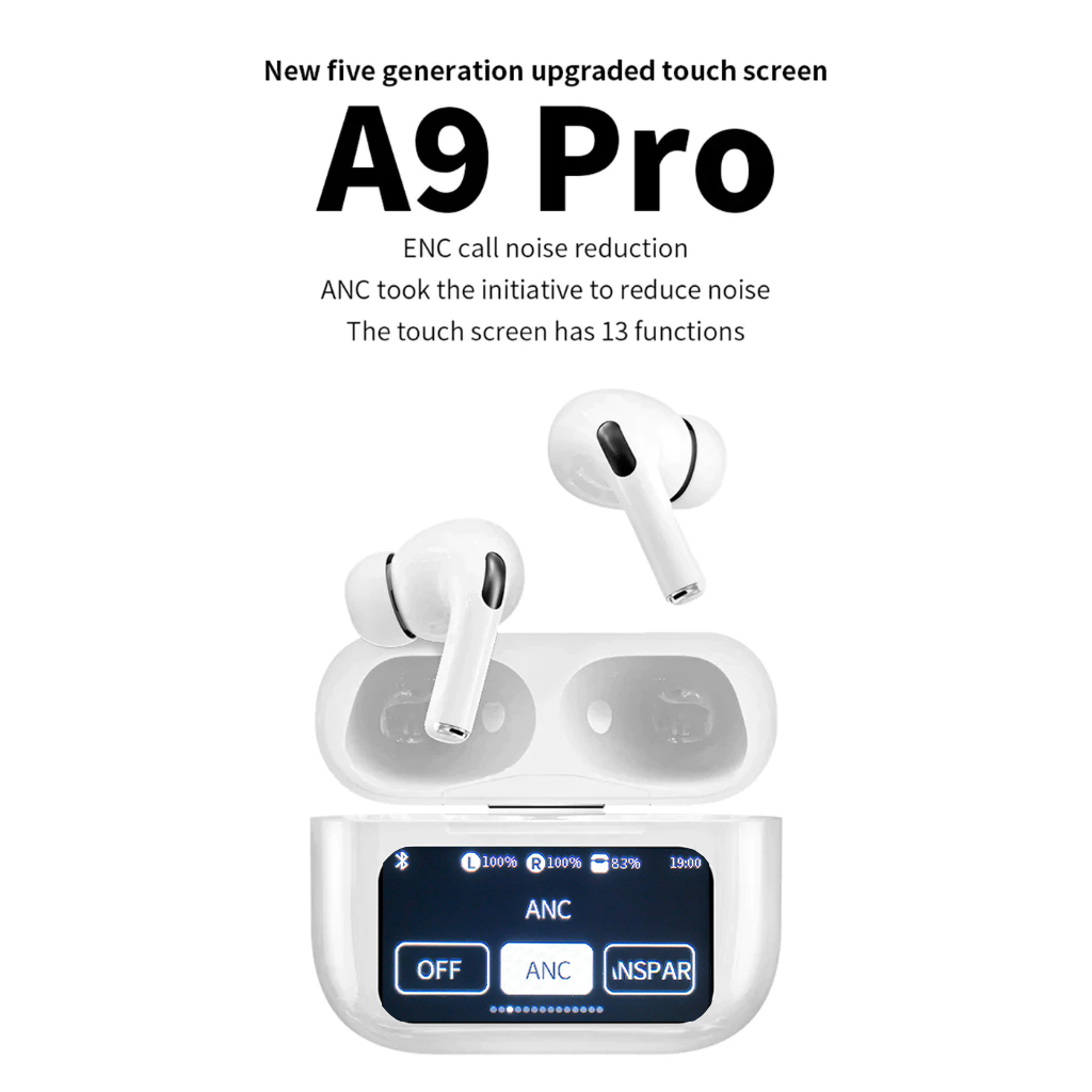 A9 Pro Earbuds TWS Wireless Bluetooth Earphone ANC ENC Headset Noise ...