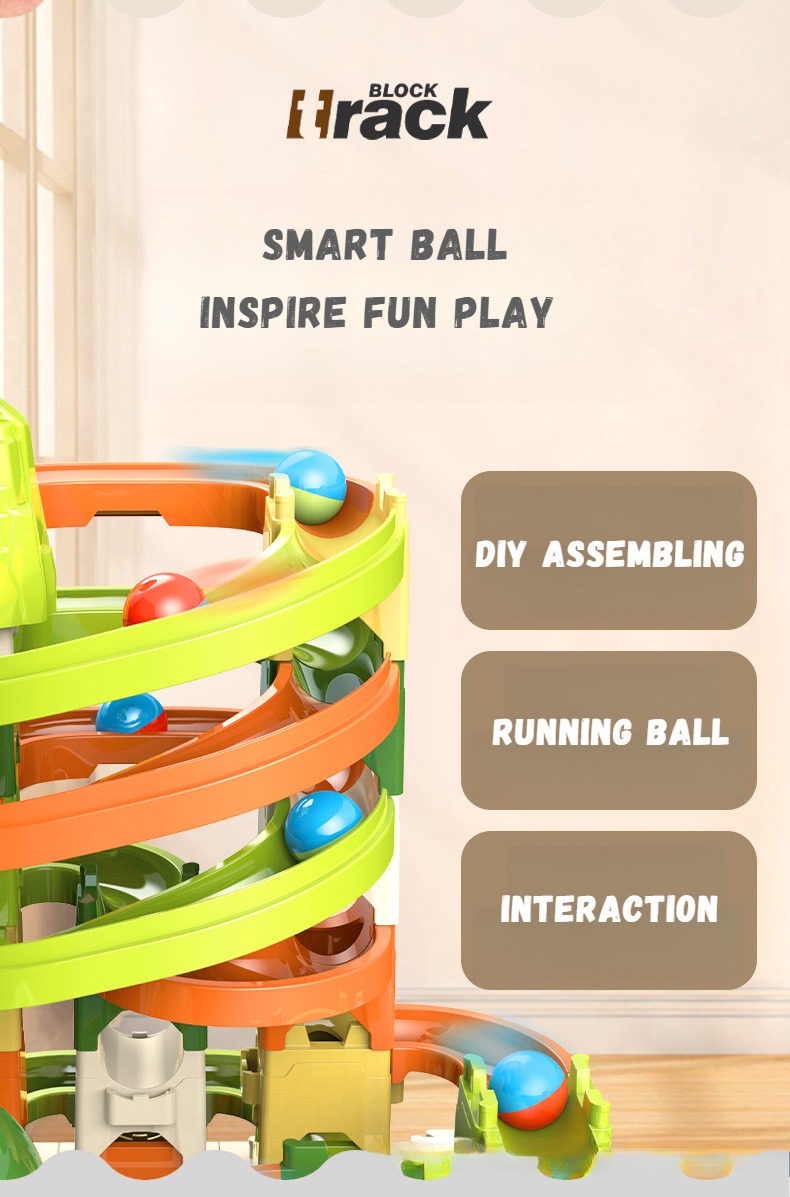 Marble Run DIY Rolling Ball Racing Track Glide Toys with 3-9nos ...