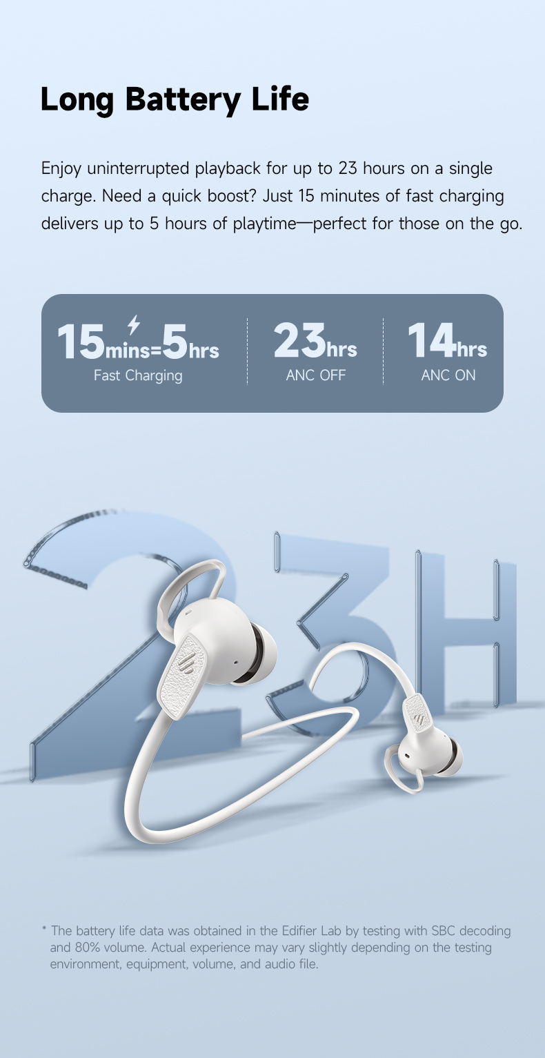 EDIFIER W280NB Pro Neckband Earbuds -45dB Hybrid Active Noise ...