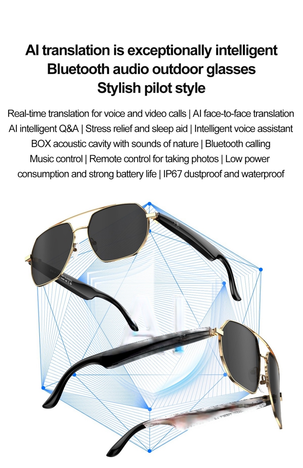 2025 Smart Glasses Ai Intelligent Real-time Language Translator ...