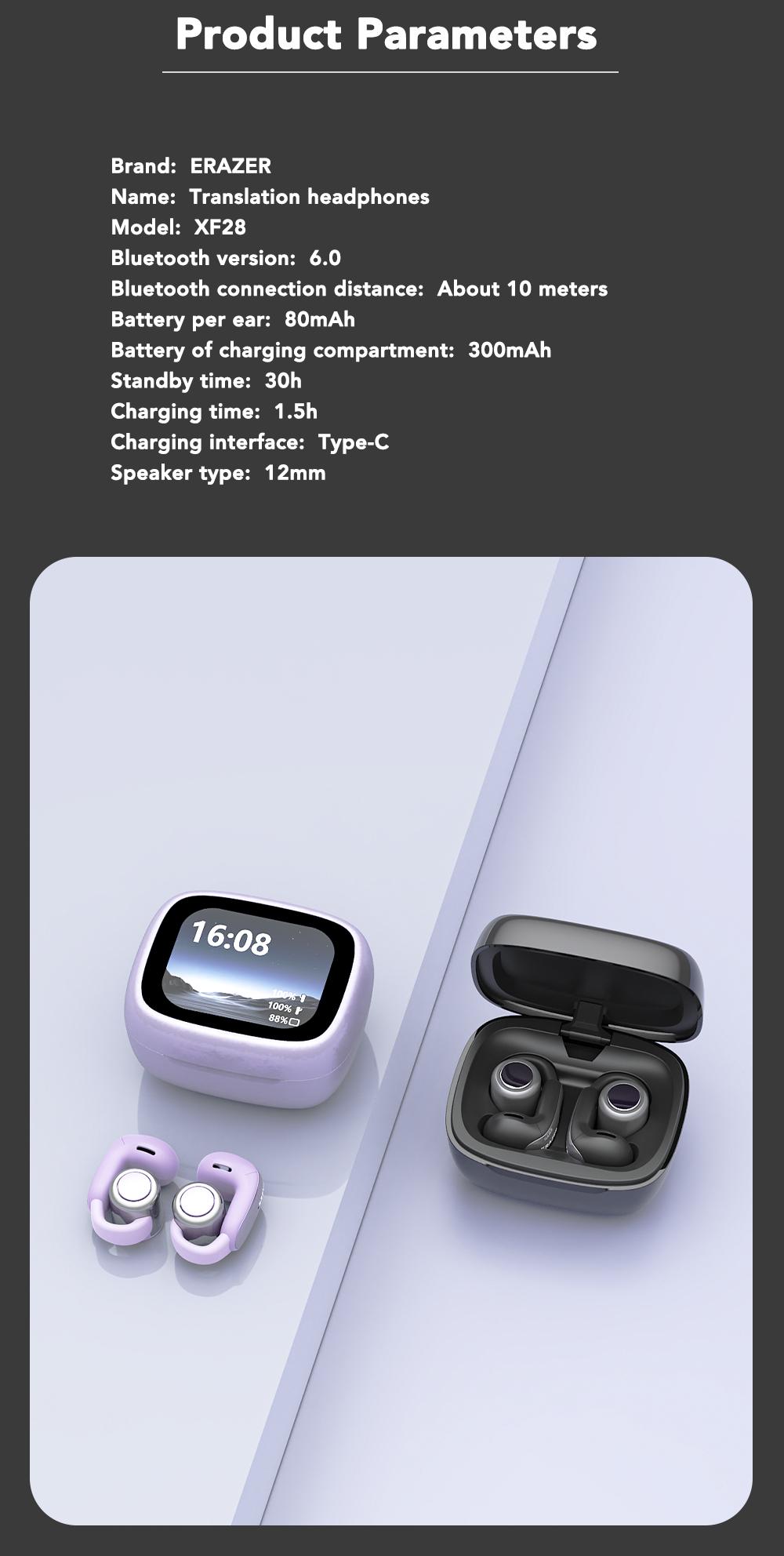 Lenovo ERAZER XF28 Bluetooth 6.0 Al Smart Real-Time Translation ...