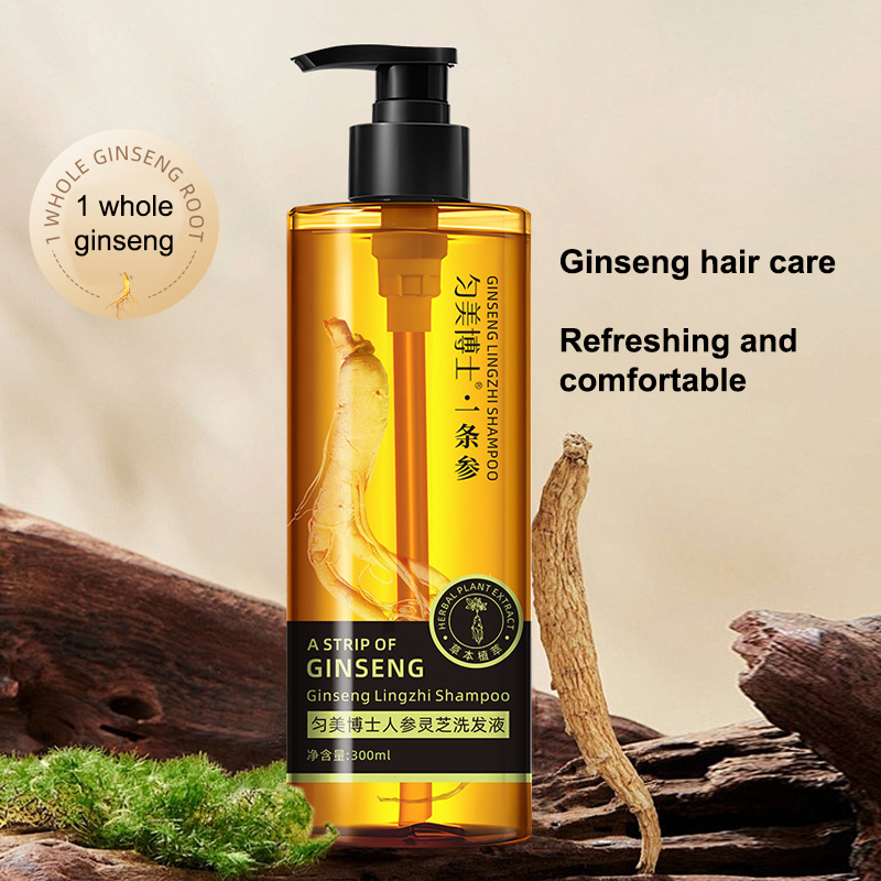 Ginseng and Ganoderma Hair Growth Shampoo 300ml Removes grease and dandruff, makes hair thick ...