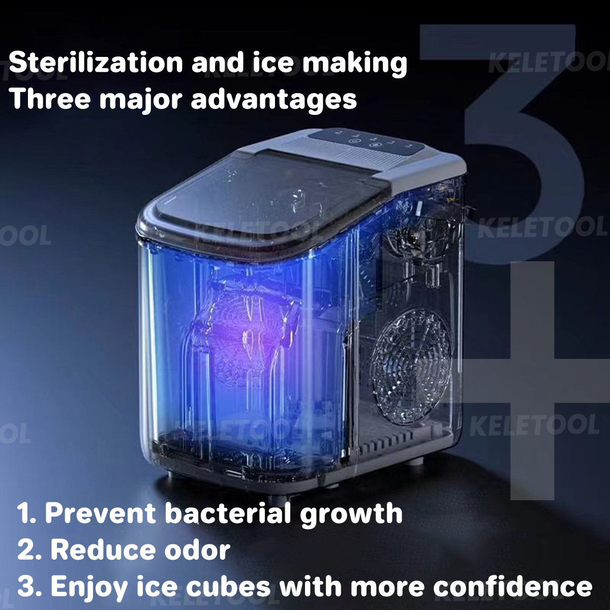 Portable Ice Maker Automatic Ice Cube Maker Electric Bullet Ice Block ...
