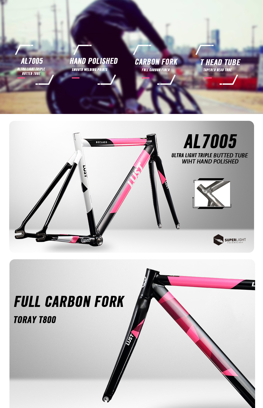2025 Lexon Super Light AL6066 Track Frame Set/Single Speed Fixed Gear ...