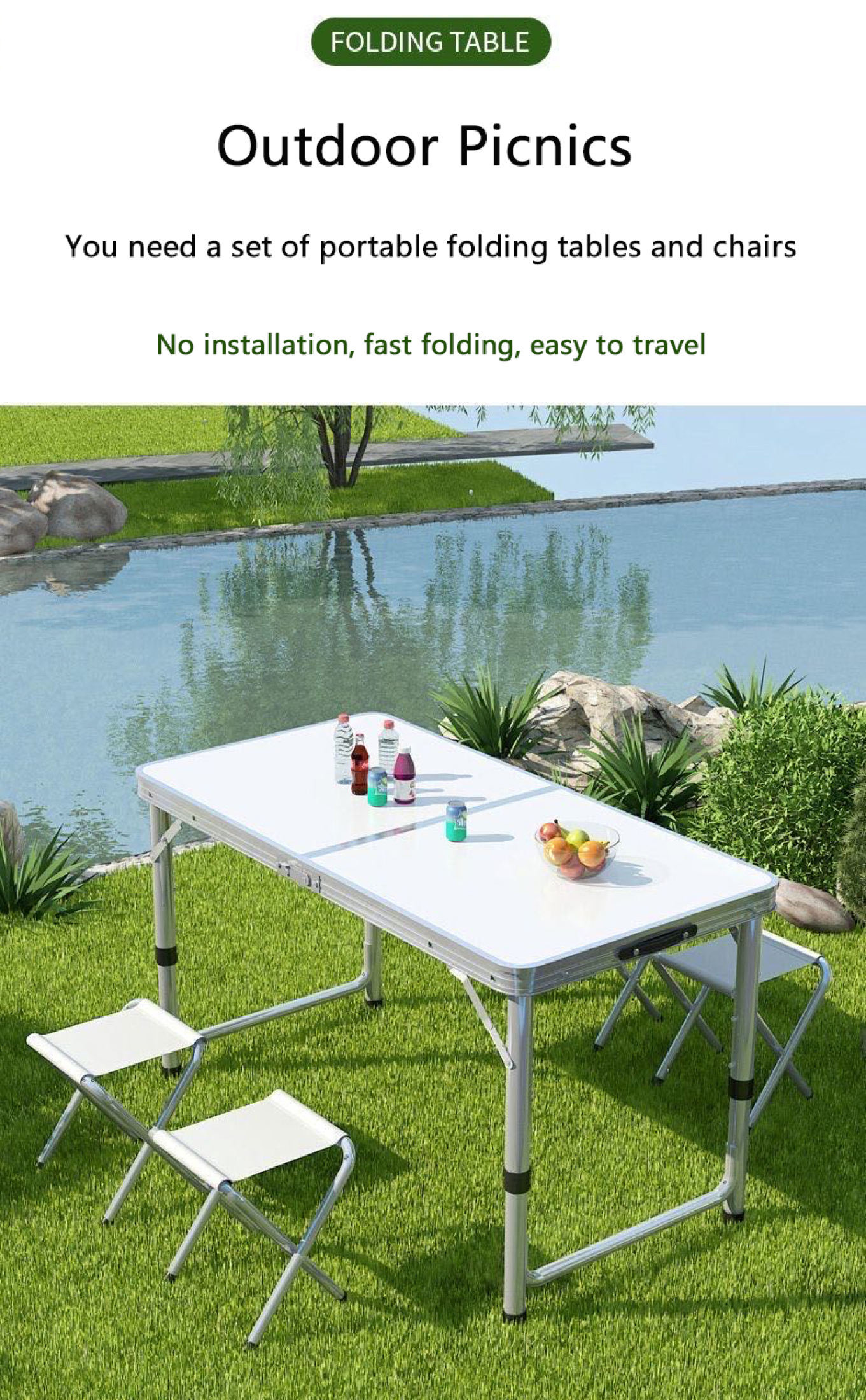 PORTABLE ALUMINIUM FOLDING TABLE Outdoor | Foldable Table | Fold ...