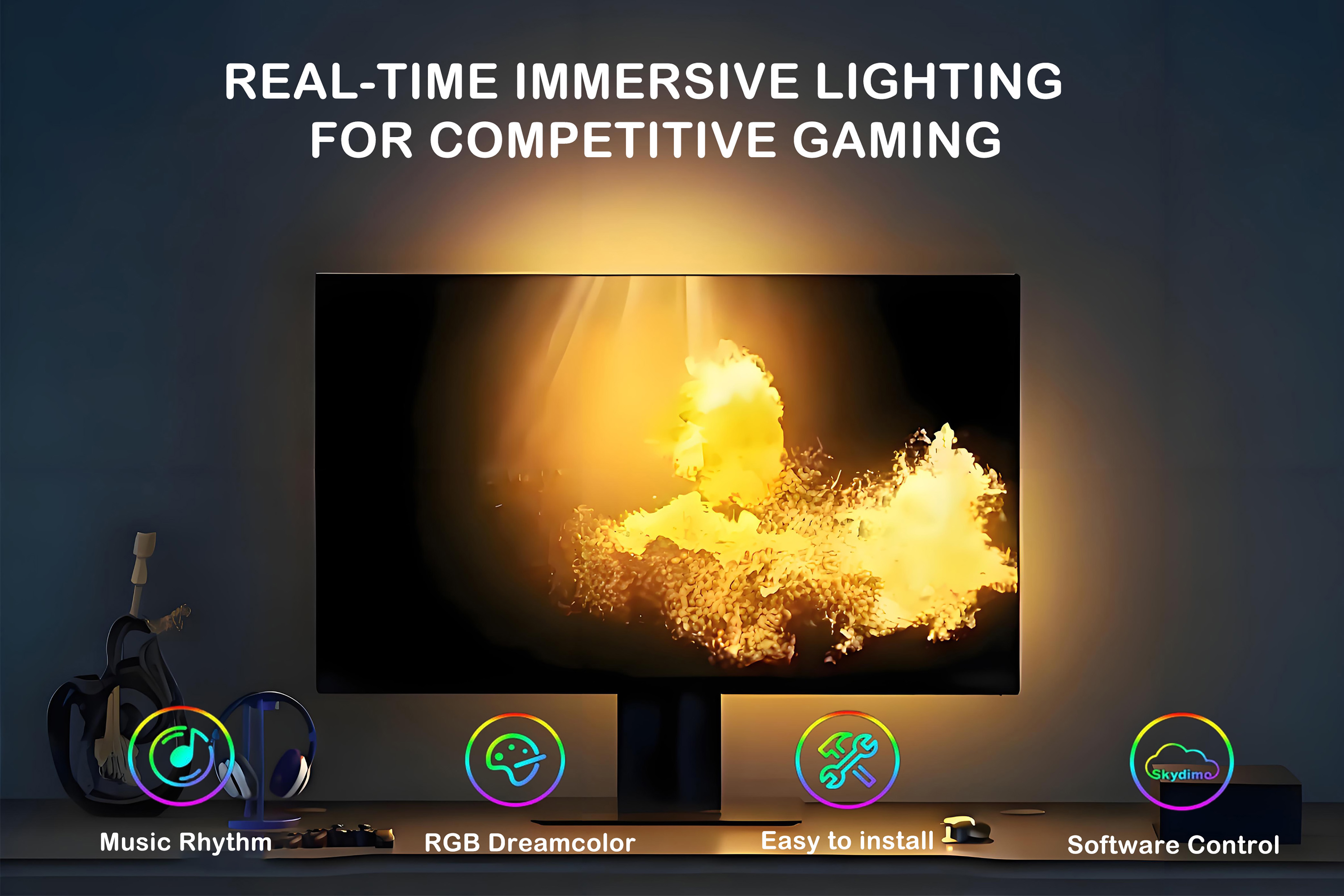 Immersion RGB Computer Screen Synchronization Light Strip, Ambilight ...