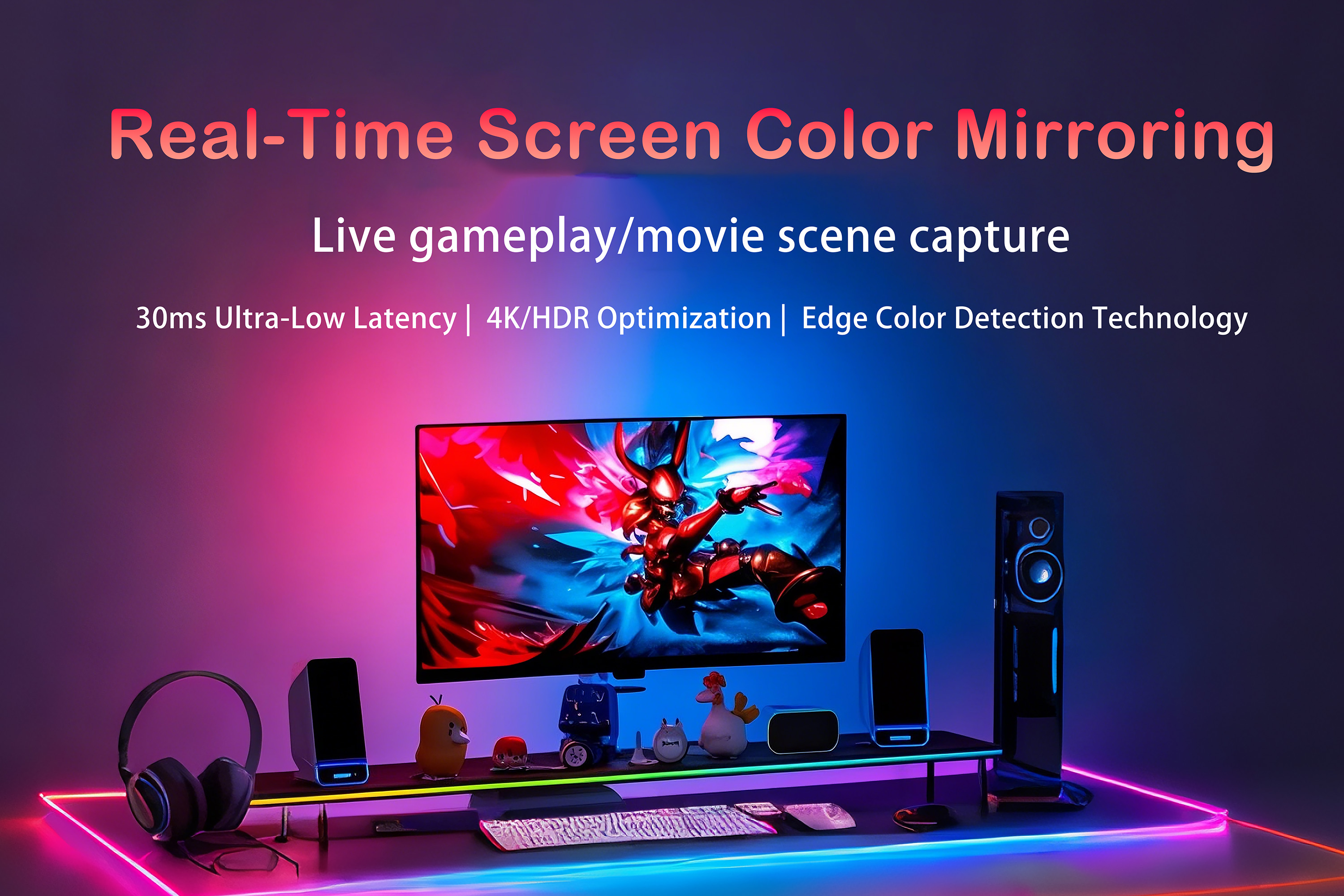 Immersion RGB Computer Screen Synchronization Light Strip, Ambilight USB 5V Dream Color PC ...