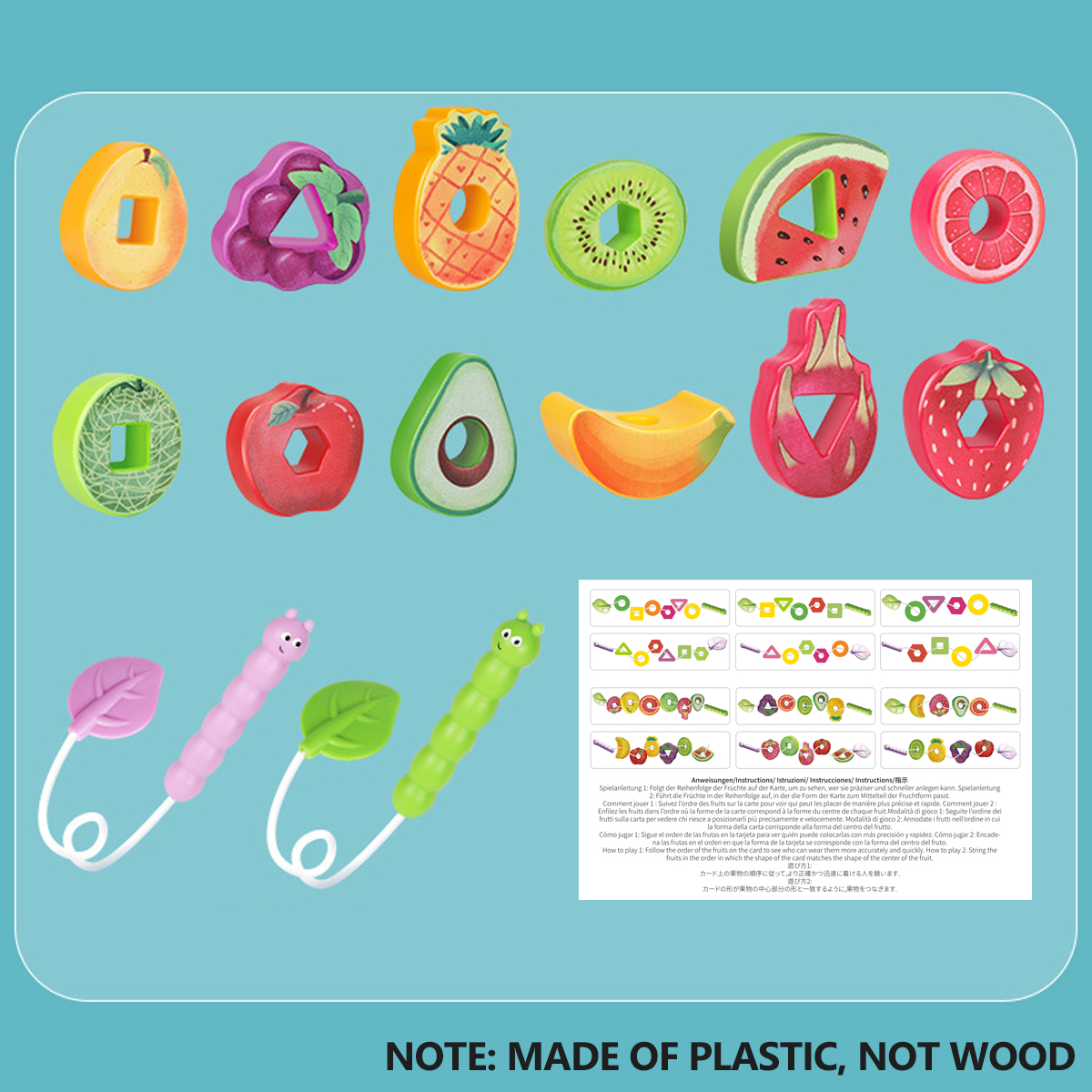 Baby String Blocks with Fruit Shapes for Cognitive Skill Development ...