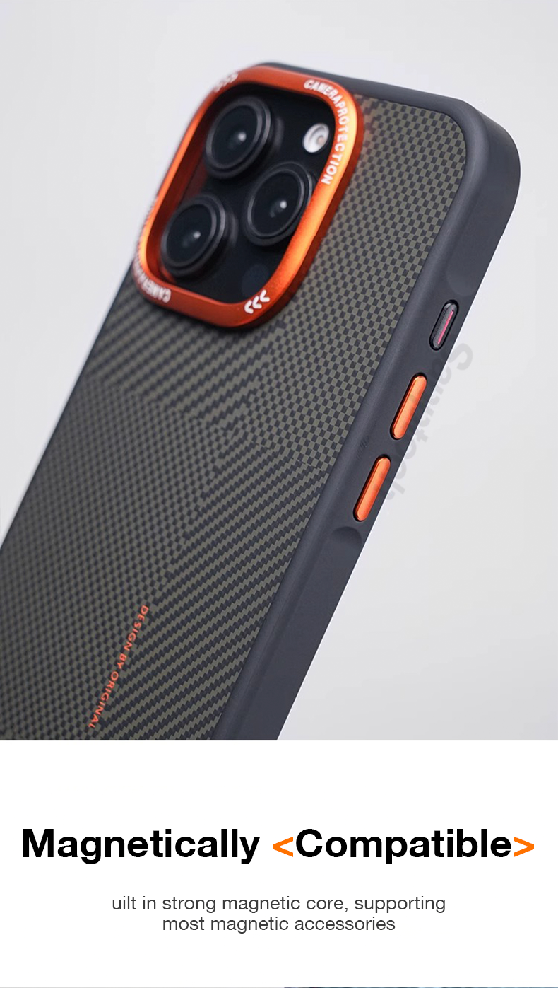 Sanptoch For Magnetic Luxury Carbon Fibre Phone Case For iPhone 16 15 ...