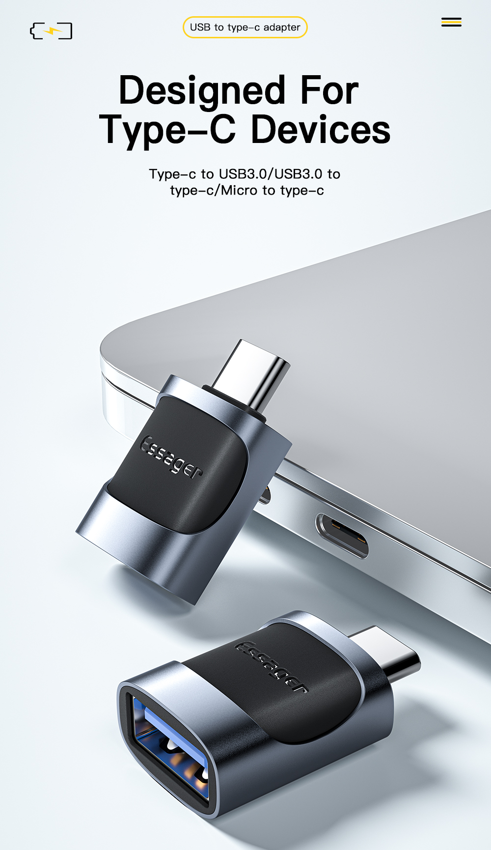USB 3.0 To Type C OTG Adapter USB A To Micro Type C Converter For ...