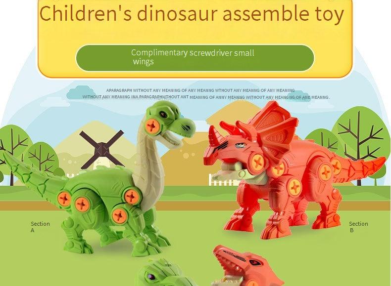 Children's Dinosaur Construction Toy - Screw Assembly Learning Kit ...