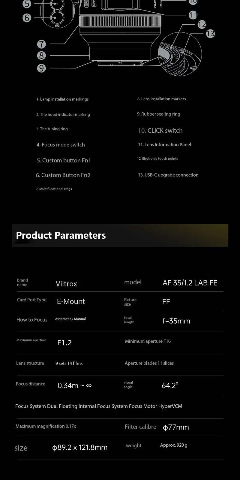 Viltrox AF 35mm F1.2 LAB Full-Frame Lens for Sony E / Nikon Z | Shopee ...