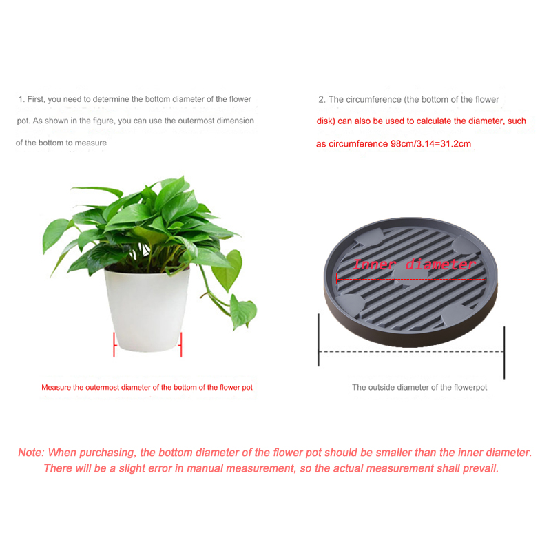 Movable Round Plant Pot Tray with Wheels | Big Planters Heavy Duty Pot ...