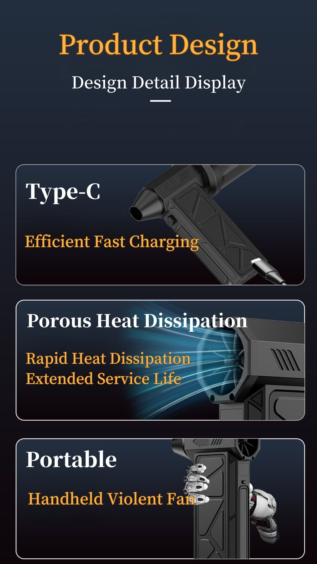 Air Blower Cordless Mini Turbo Jet Fan Car Fan Electric Air Duste 250 ...