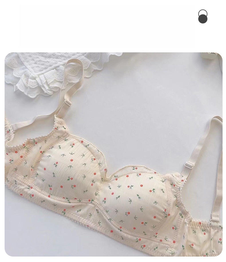 Petite Wireless Push-Up Bra Apricot - White Sweet Teen Bralette for ...