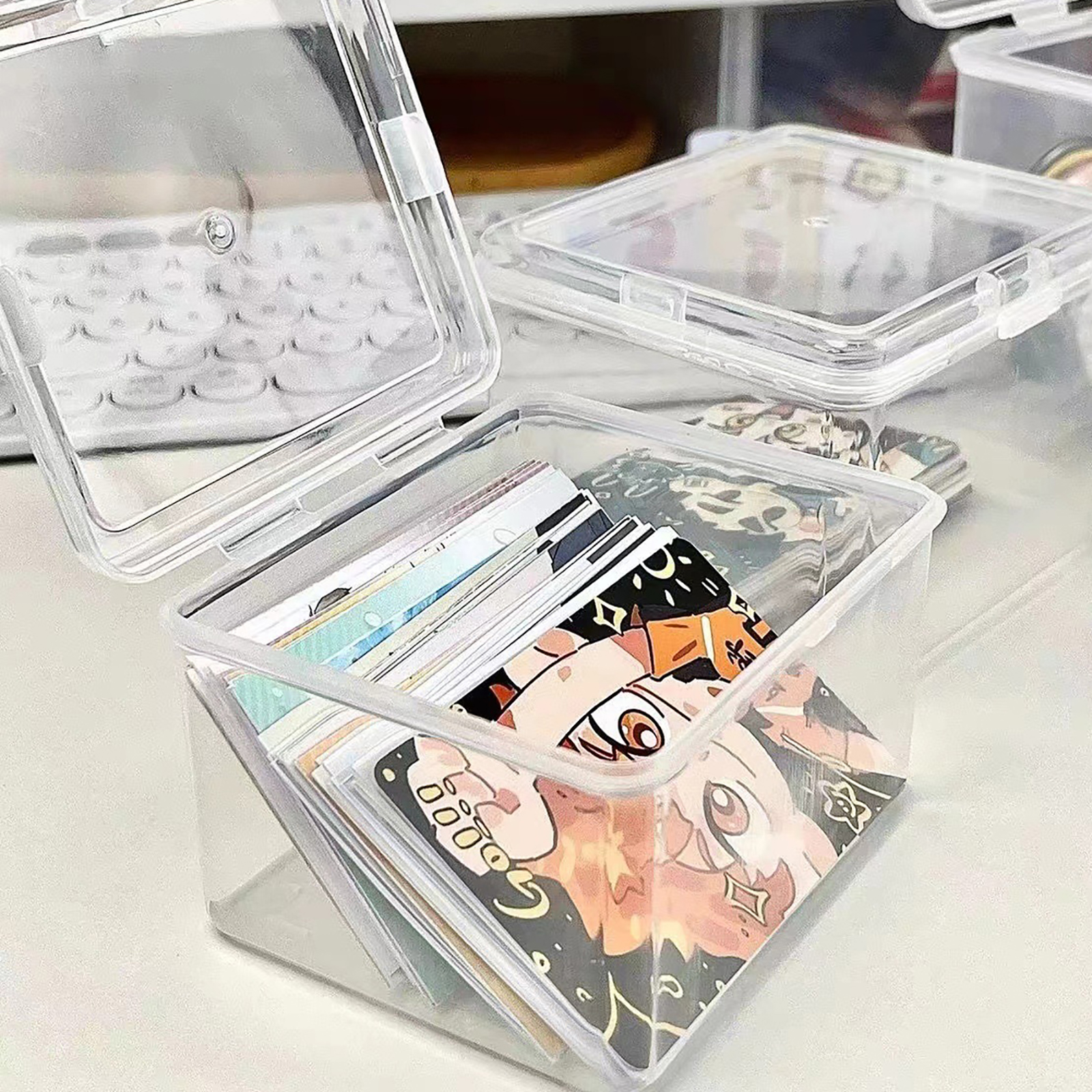 [linshgjkuS] Korean Transparent Storage Box Blind Box Card Photocard ...