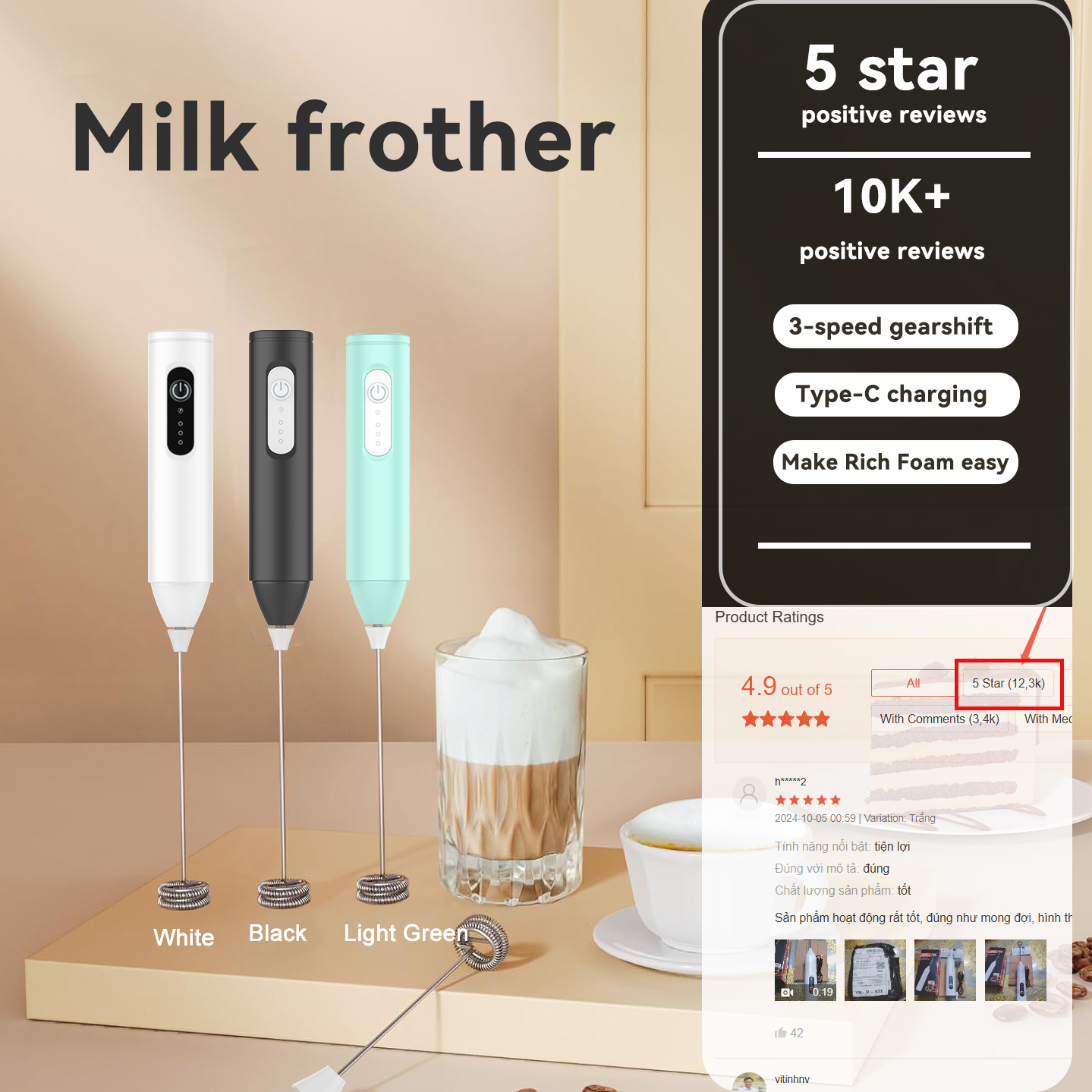 Kitchen Appliances Mixers Eletrico Milk Frother Handheld Egg Beater ...