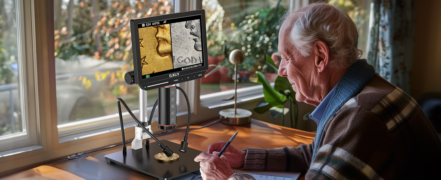 Elikliv Autofocus 4K Digital Microscope EM4K-AF, 52MP Soldering ...