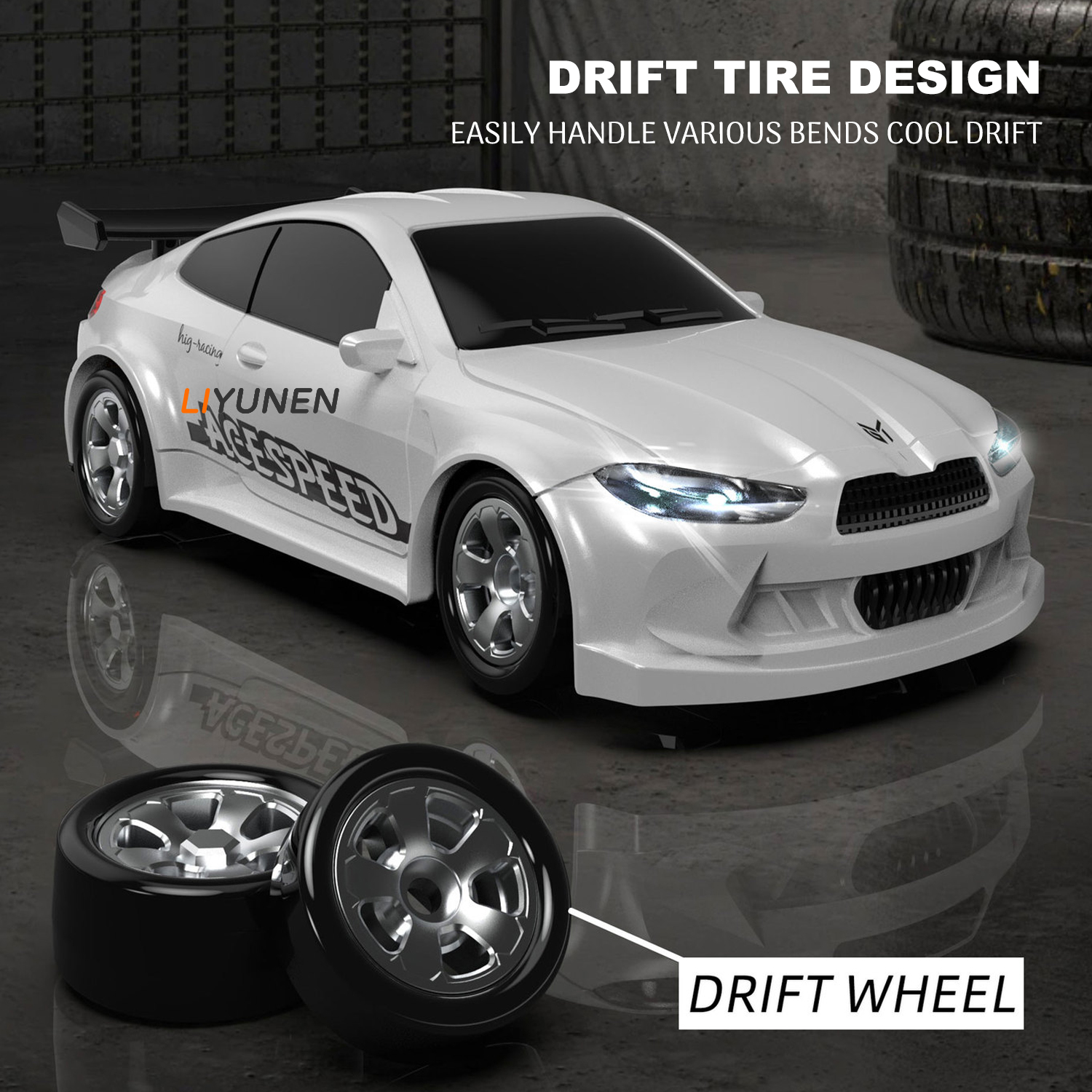 1:64 MINI Desktop RC Car 4WD Proportional Throttle Steering Remote ...