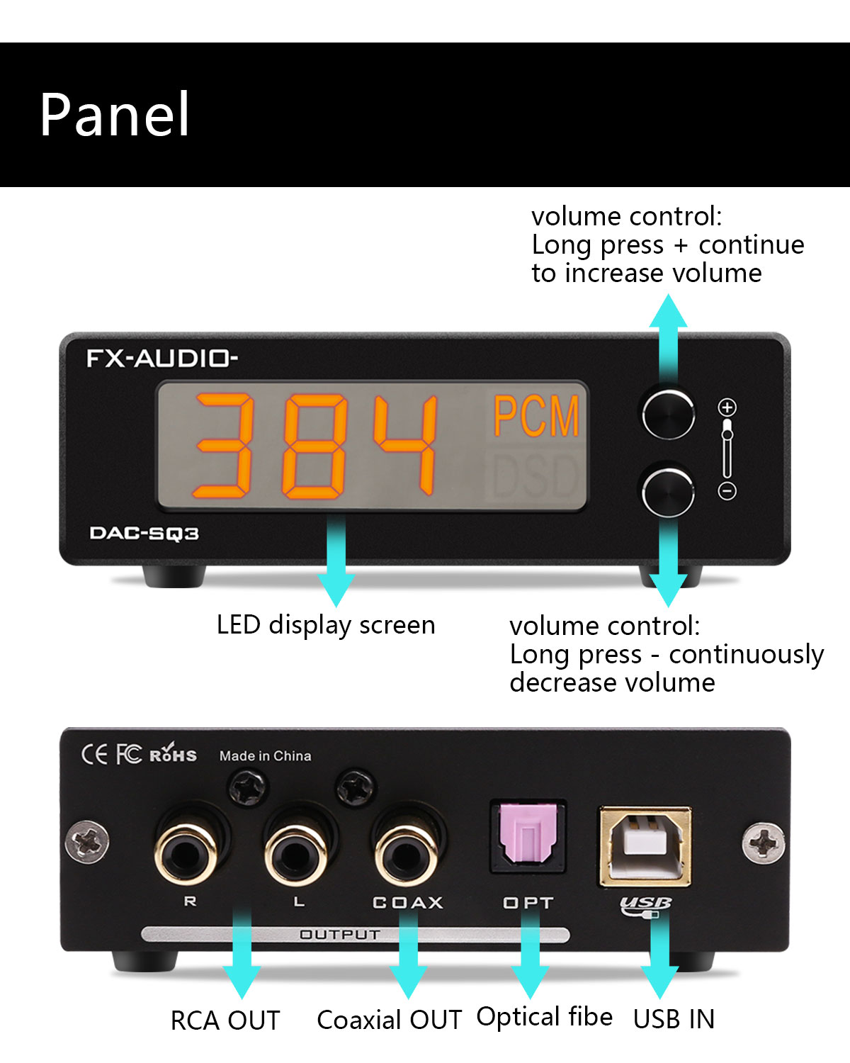 FX-AUDIO DAC-SQ3 HIFI Fever USB Decoder ES9038 Hard Solution DSD256 ...