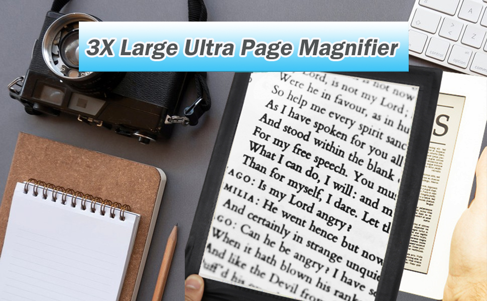 Big Size A4 Flat PVC Magnifier Sheet X4 Book Page Magnifying Reading ...